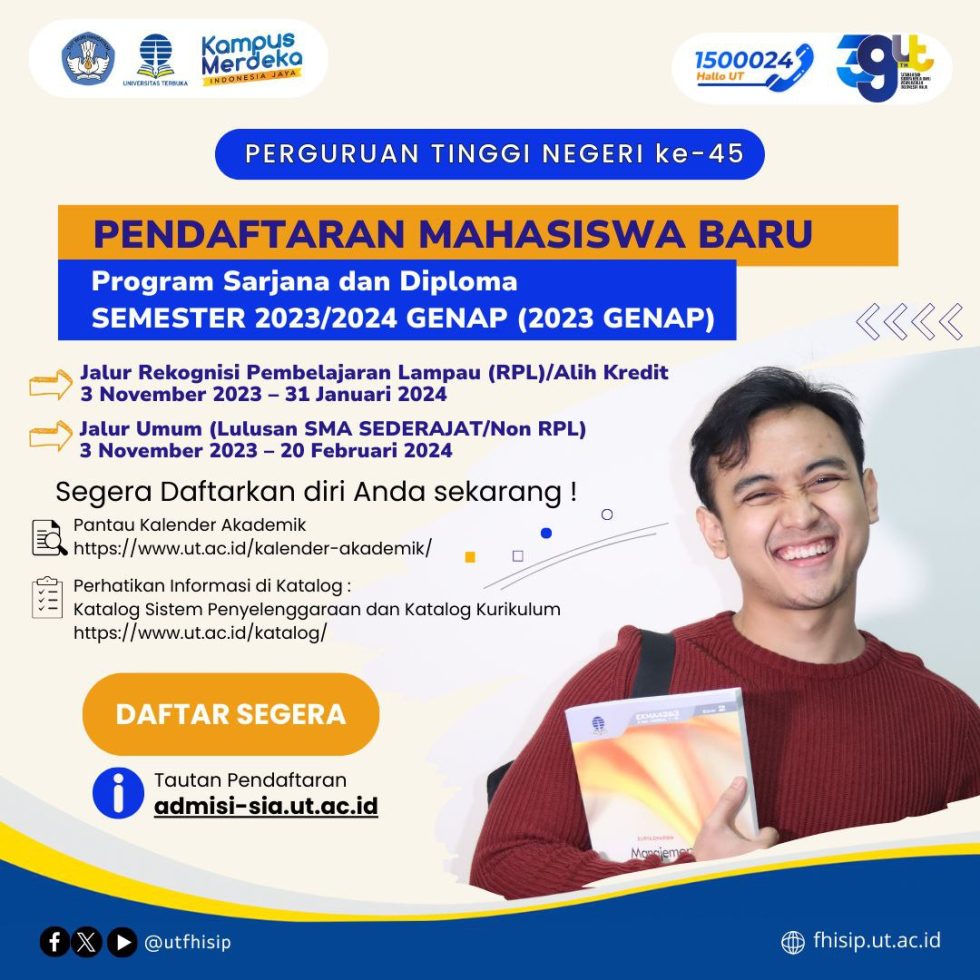 SEGERA DAFTAR!! Pendaftaran Mahasiswa Baru Program Sarjana dan Diploma SEMESTER 2023/2024 GENAP ...