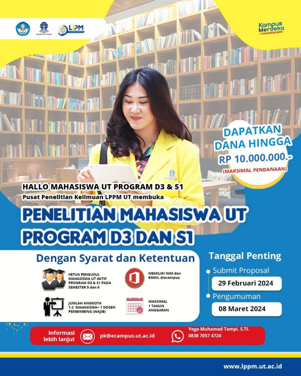 Update : Penelitian Mahasiswa Universitas Terbuka Program Diploma dan ...