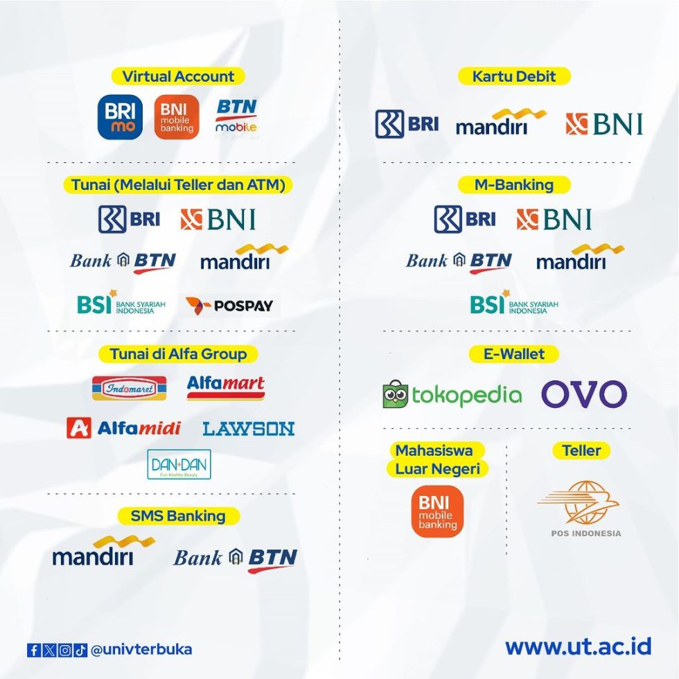 Kanal Pembayaran Uang Kuliah Biaya Pendidikan Universitas Terbuka ...