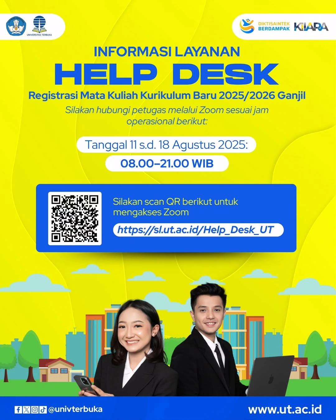 “Zoom Help Desk UT Registrasi Kurikulum Baru” Layanan dibuka: 11–18 ...